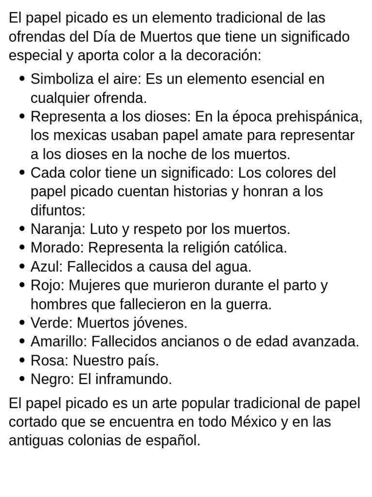 El Papel Picado Es Un Elemento Tradicional de Las Ofrendas Del Día de ... El Papel Picado Es Un Elemento Tradicional de Las Ofrendas Del Día de ...