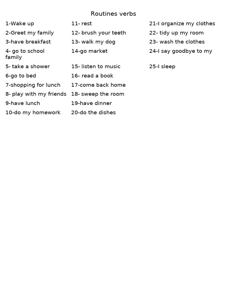 Routines Verbs | PDF