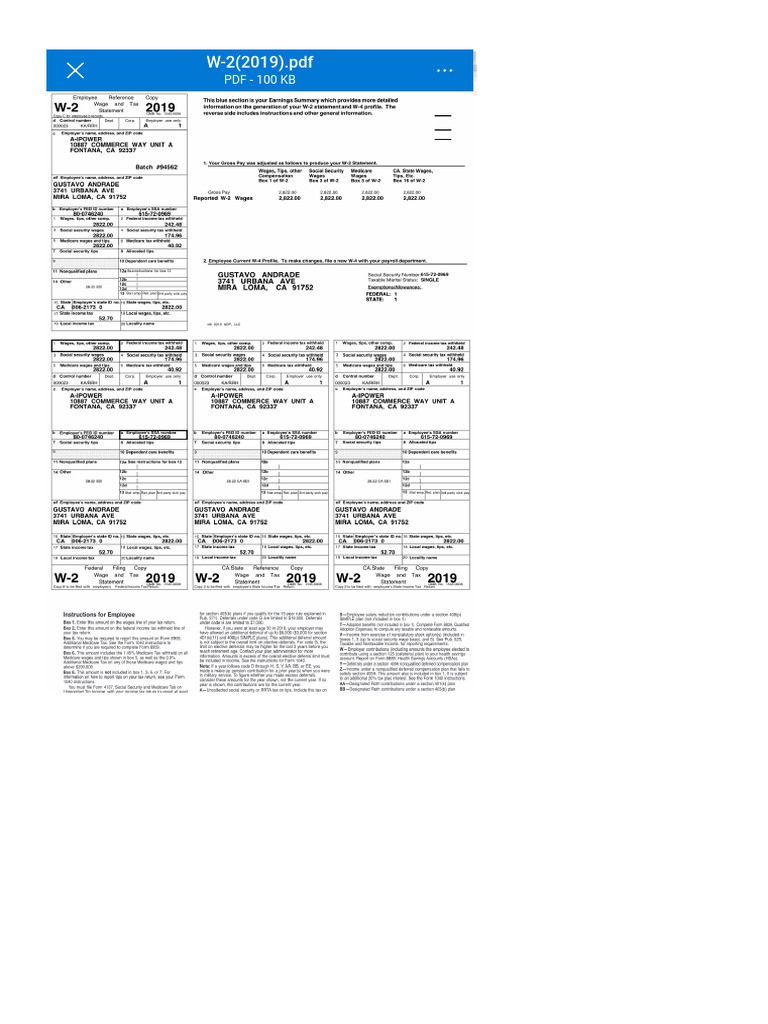 Accessing Your 2019 W-2 Online | PDF | 401(K) | Irs Tax Forms