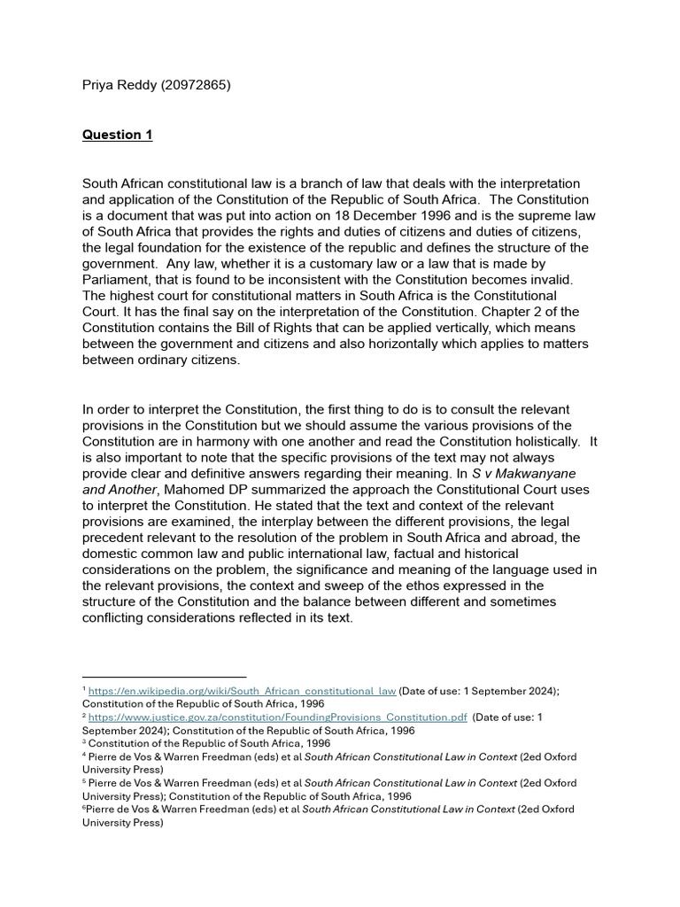 CSL2601 - Assessment 2 | PDF | Rule Of Law | Constitutional Law