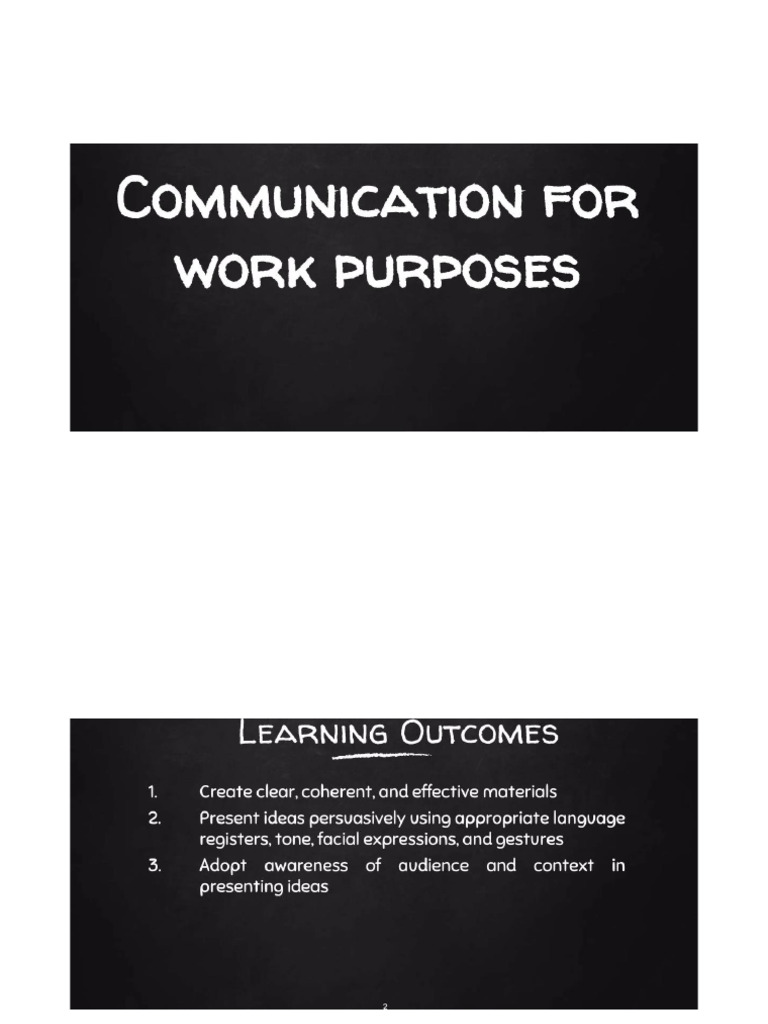 Communication For Work Purposes | PDF