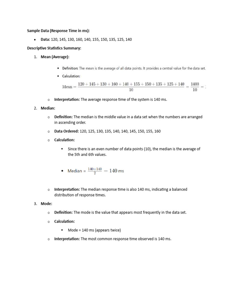Descriptive Statistics Summary | PDF