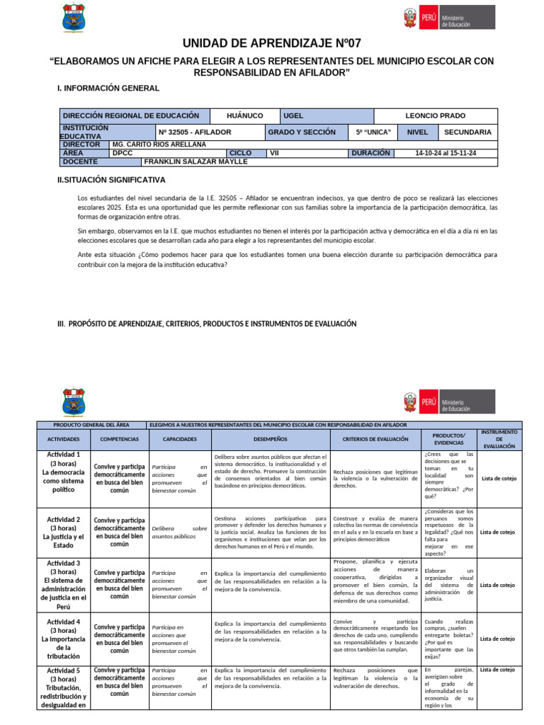 Unidad De Aprendizaje 7 Dpcc 5º Pdf Democracia Ideologías Políticas 1121