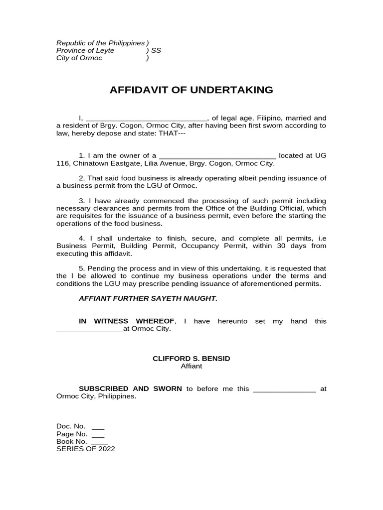 Undertaking OBO | PDF | Business | Law
