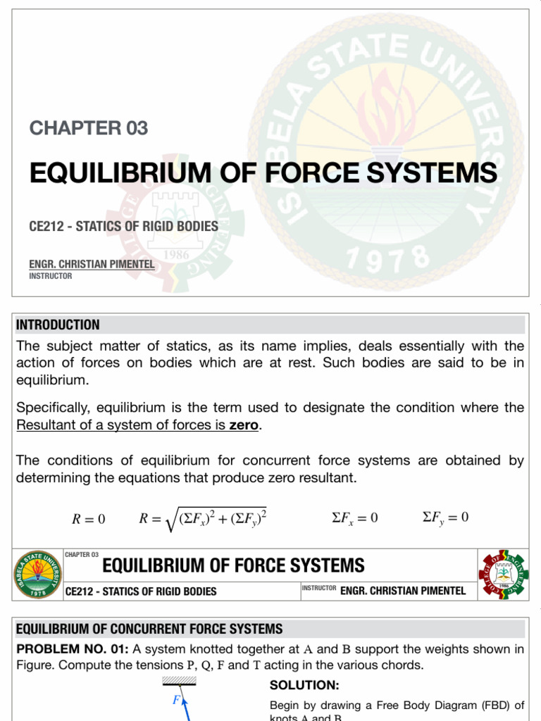 Chapter 03-Equilibrium of Force Systems | PDF | Force | Applied And ...