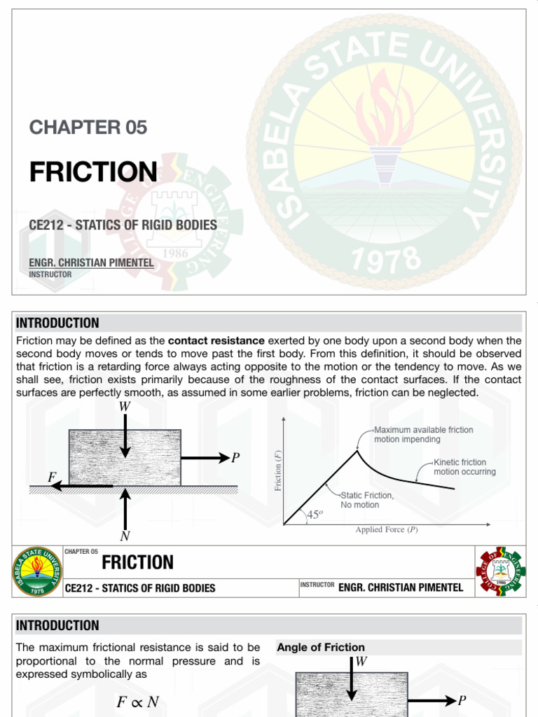 Chapter 05 Friction | PDF | Friction | Force
