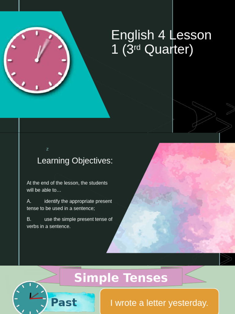 3rdQ English 4 Lesson 1 Tenses of Verbs | PDF