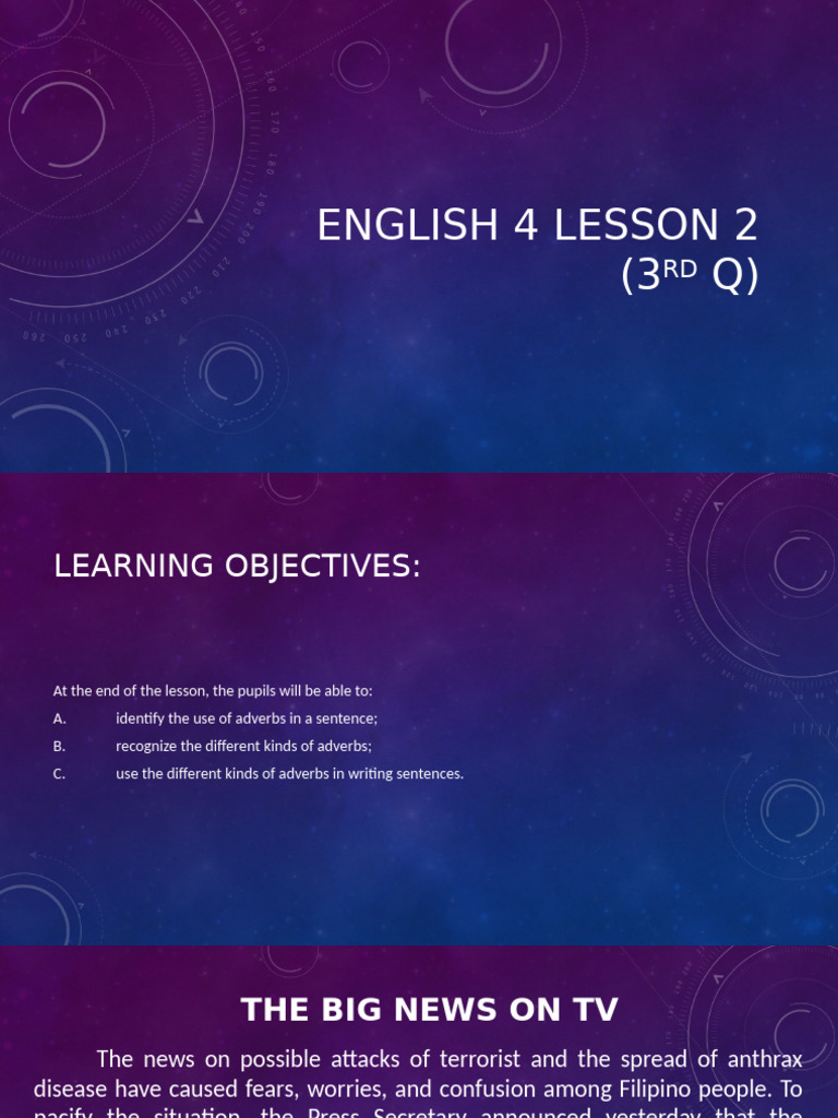 3rdQ English 4 Lesson 2 Adverbs | PDF | Adverb | Adjective