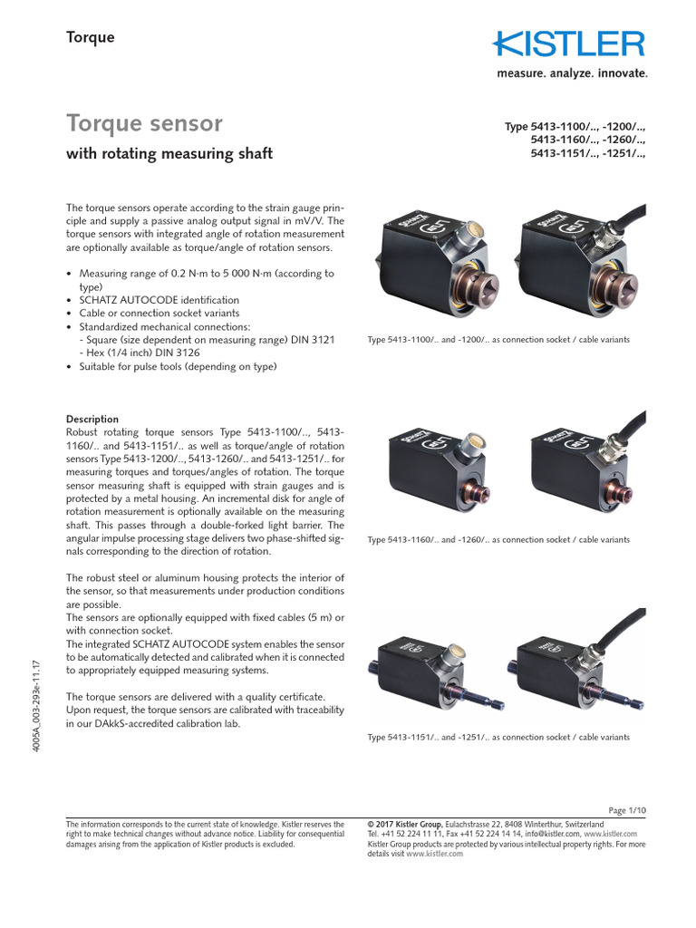 Torque Sensor | PDF | Electrical Connector | Calibration