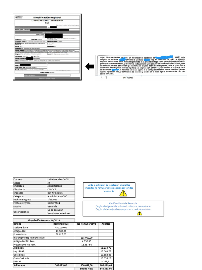 TPL 2 C 2024 Clase 10-10-2024 SM y L Ejercicios Practicos de Extincion | PDF | Labor | Empleo