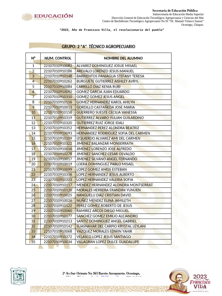 Listas Segundo Semestre 766 | PDF