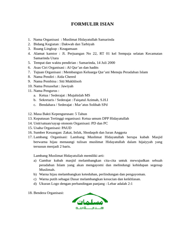 Formulir Isian | PDF