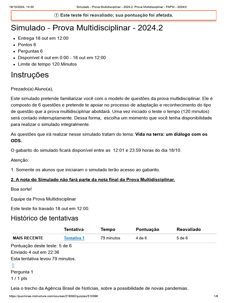 Simulado - Prova Multidisciplinar - 2024.2_ Prova Multidisciplinar - FAPSI - 2024_2 | PDF ...