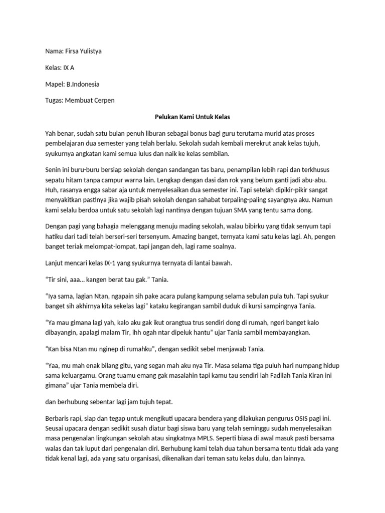 Cerpen Firsa Yulistya-WPS Office | PDF