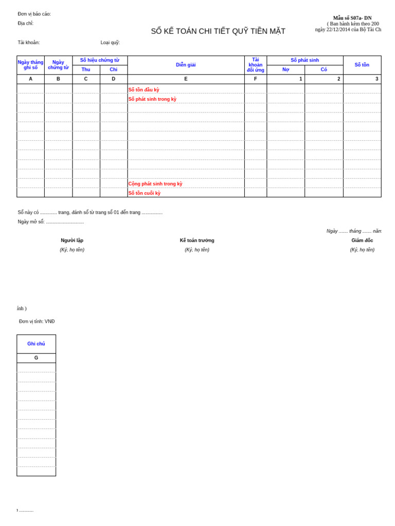 Bieu Mau 6 - So Ke Toan | PDF