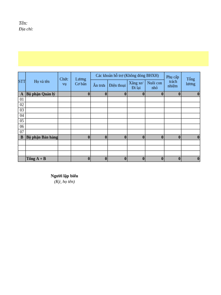 Bieu Mau 4 - Chung Tu - Ke Toan San Xuat | PDF