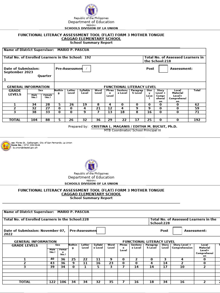 FLAT-ILOKANO Summary 2023 - 2024 PRE | PDF | Cognition | Behavior Modification