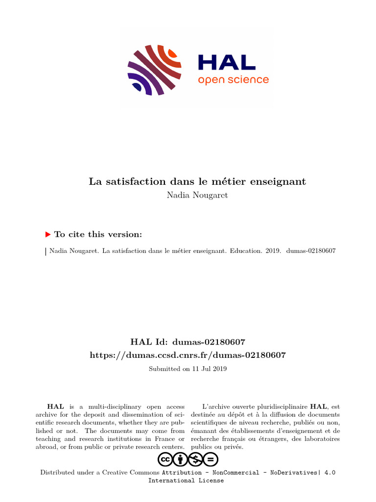 Mem Montp, UM FDE 2019 NOUGARET Nadia | PDF | Psychologie | Concept de ...
