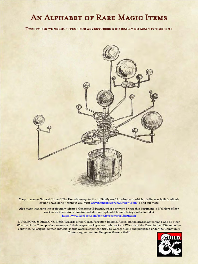An Alphabet of Rare Magic Items | PDF