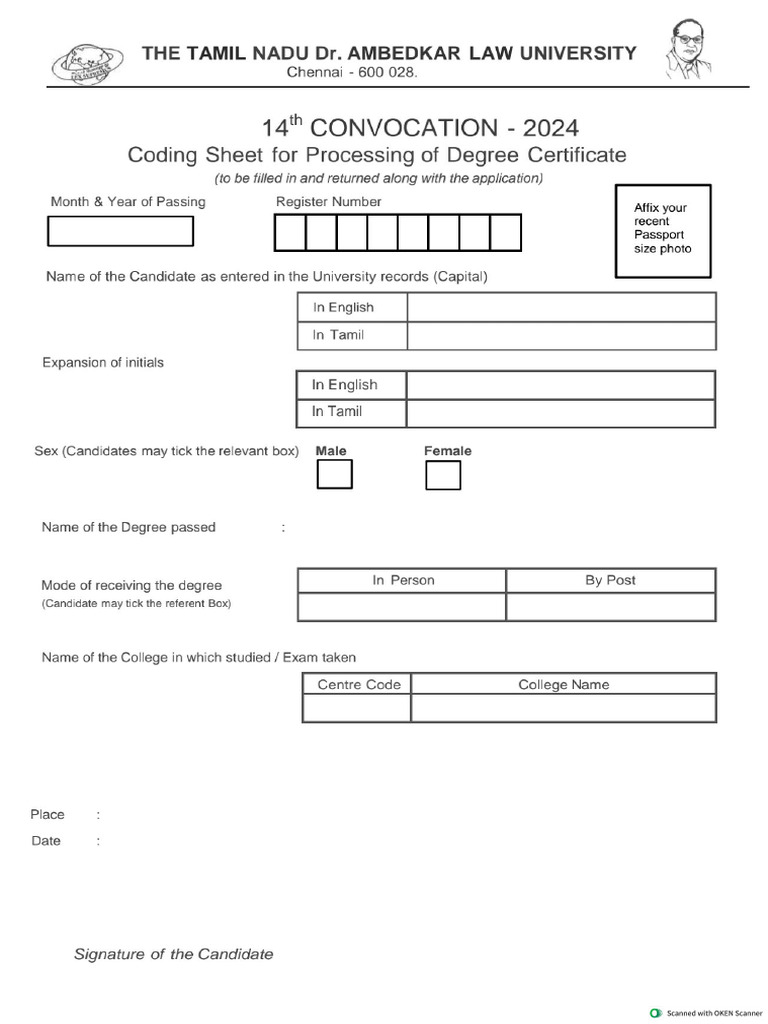 Convocation Application Form 14conv | PDF