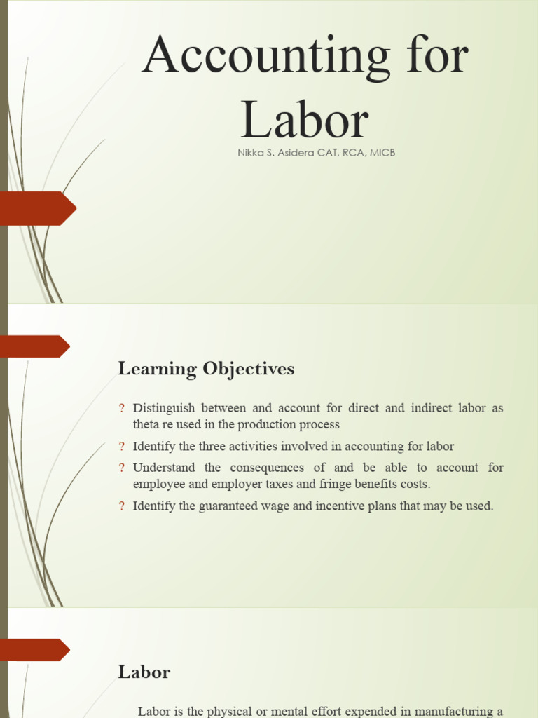 Accounting For Labor | PDF | Payroll | Labour Economics