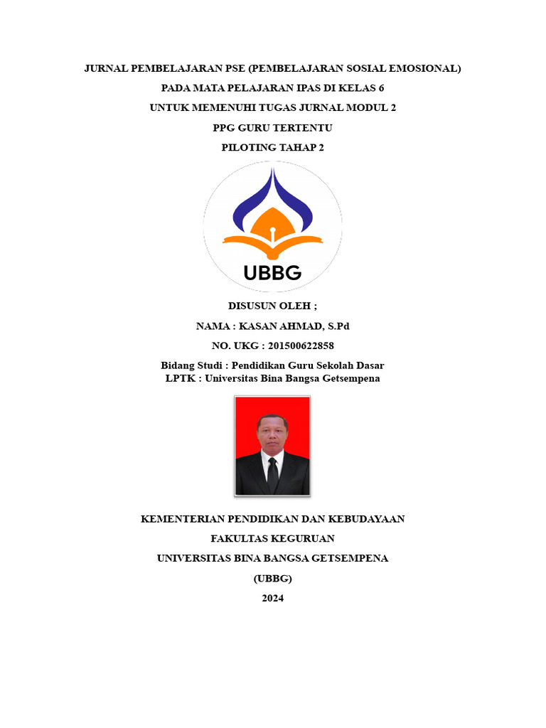 JURNAL PADA PEMBELAJARAN PSE (Pembelajaran Sosial Emosional) by KASAN AHMAD - PPG GURU TERTENTU ...