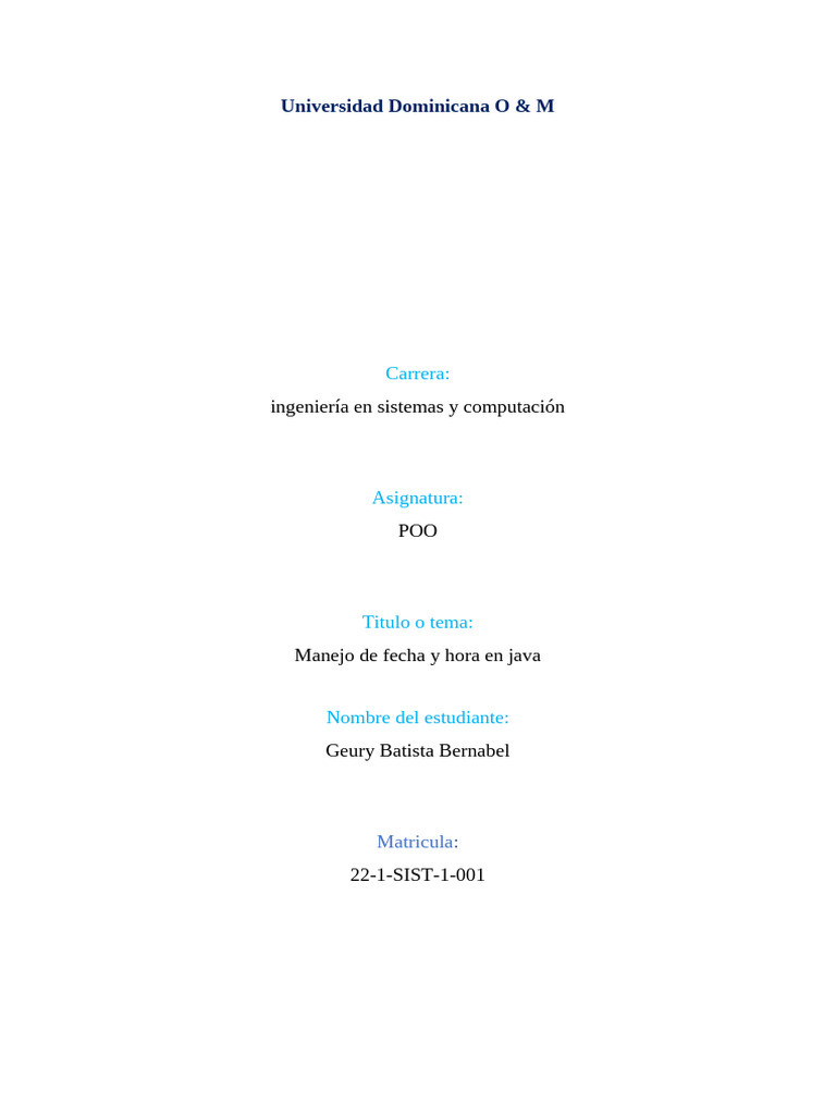 Manejo de Fecha y Hora en Java | PDF | Java (lenguaje de programación) | Software