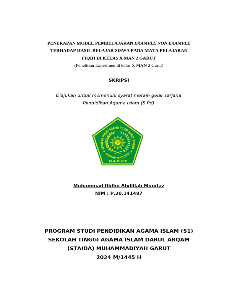 Model Pembelajaran Fiqih di MAN 2 Garut | PDF | Karier & Perkembangan ...
