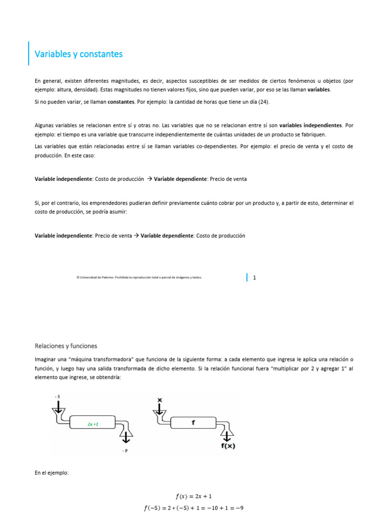 M02 Variables y Constantes | PDF | Función (Matemáticas) | Variable ...