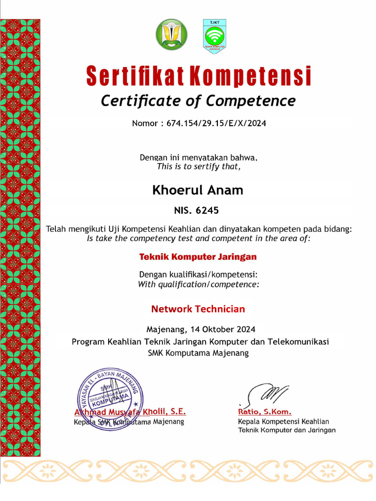 Sertifkat-Khoerul Anam | PDF