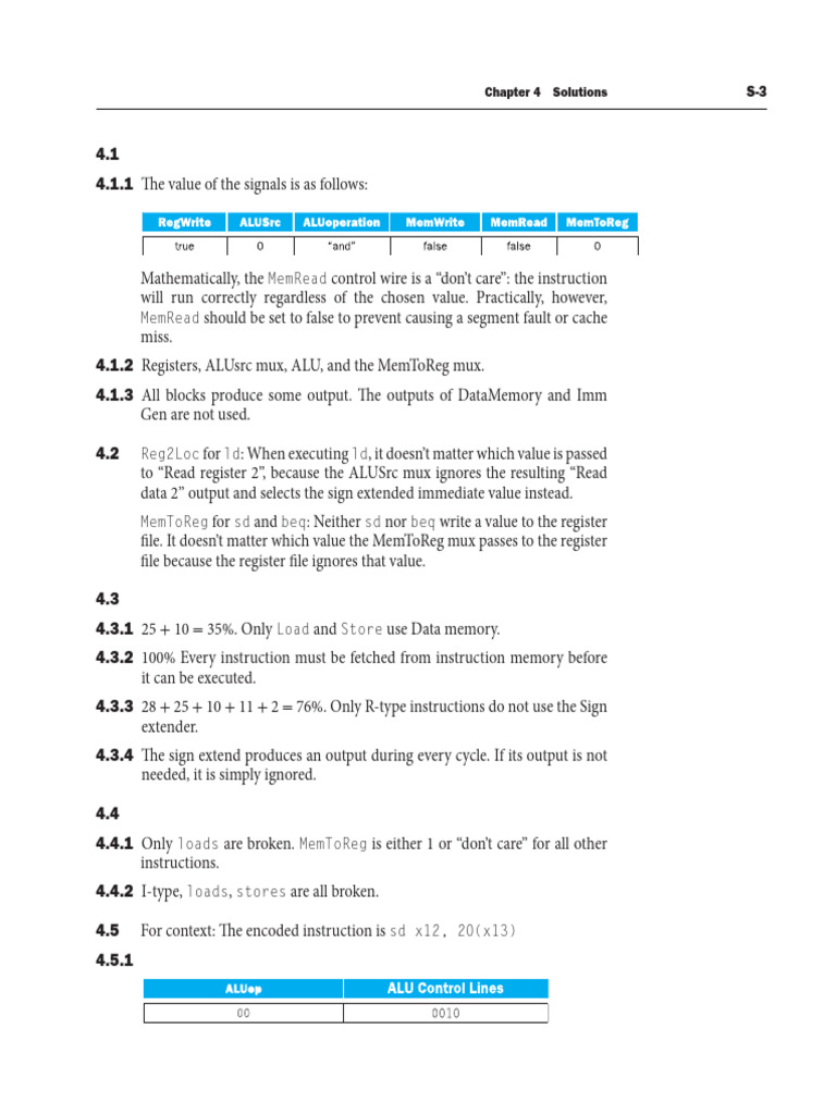 Solution Manual For Computer Organization and Desi RISC-V E.. Patterson, K. Hennessy | PDF ...