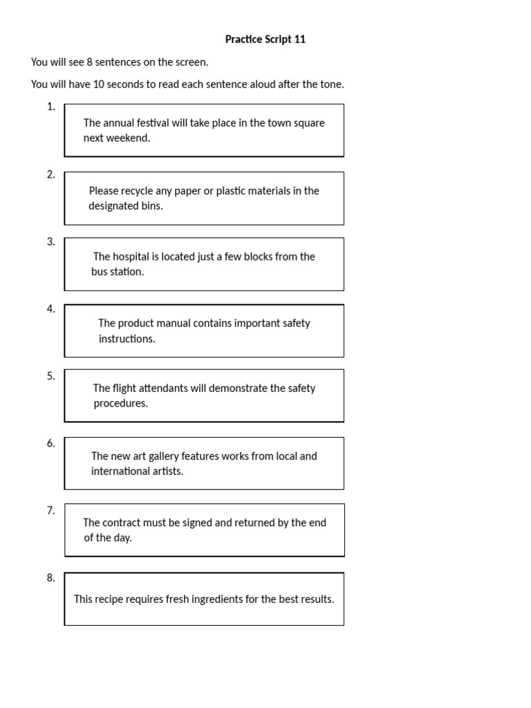 Practice Script 11 | PDF | Language Arts & Discipline | Art