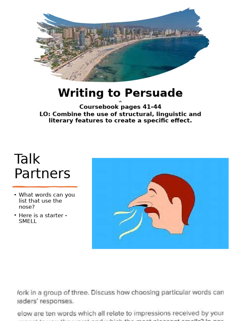 Y9 Writing To Persuade PPP | PDF | Language Arts & Discipline