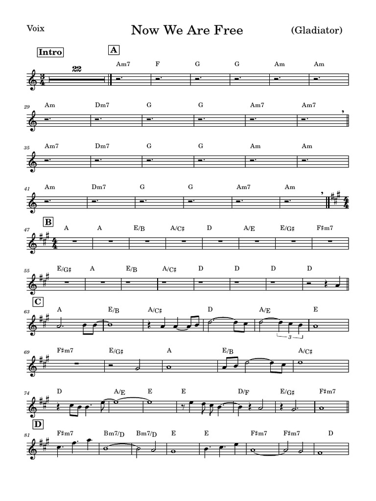 Now We Are Free - Voix | PDF