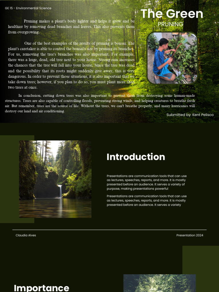 Pruning and Environmental Impact | PDF | Pruning | Trees