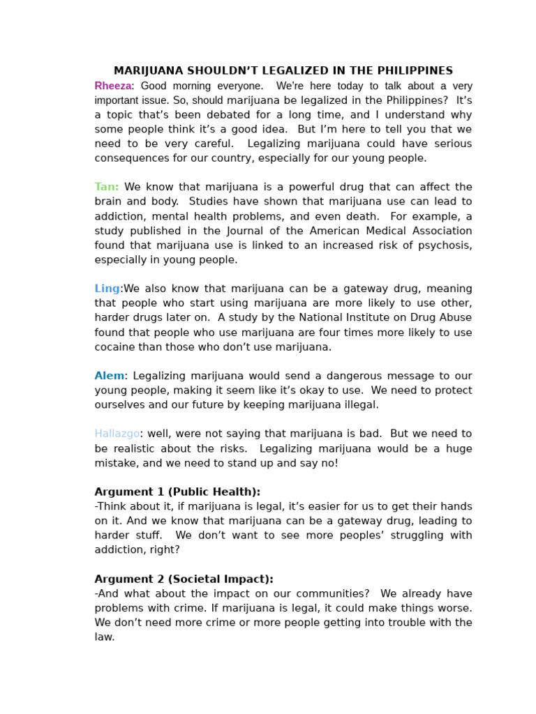 Script Debate | PDF | Cannabis (Drug) | Drugs