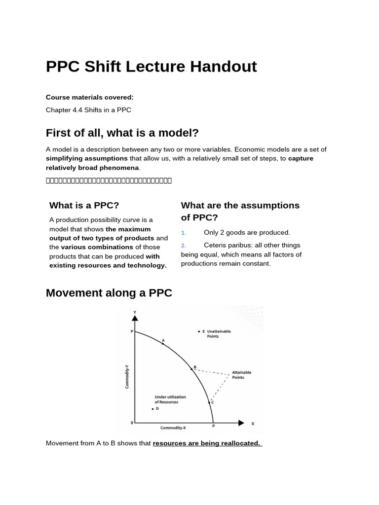 L9 PPC Shift Lecture Handout Teaching Sample | PDF | Labour Economics ...