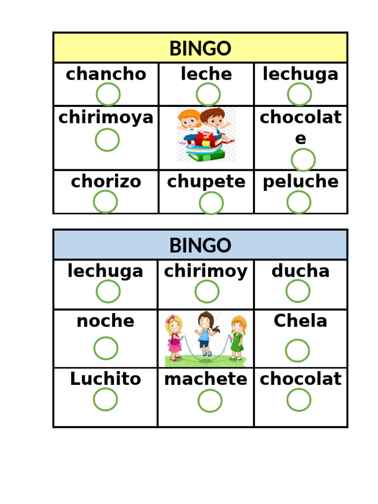 Bingo CH | PDF | Cocina, comidas y vino