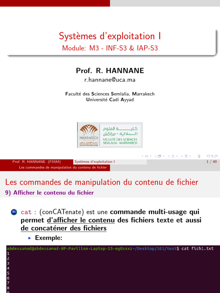 Syst'emes D'exploitation I: Module: M3 - INF-S3 & IAP-S3 | PDF | Fichier informatique | Fichier ...