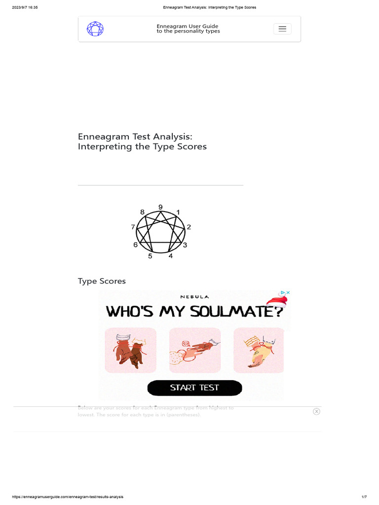 Enneagram Test Analysis - Interpreting The Type Scores | PDF ...