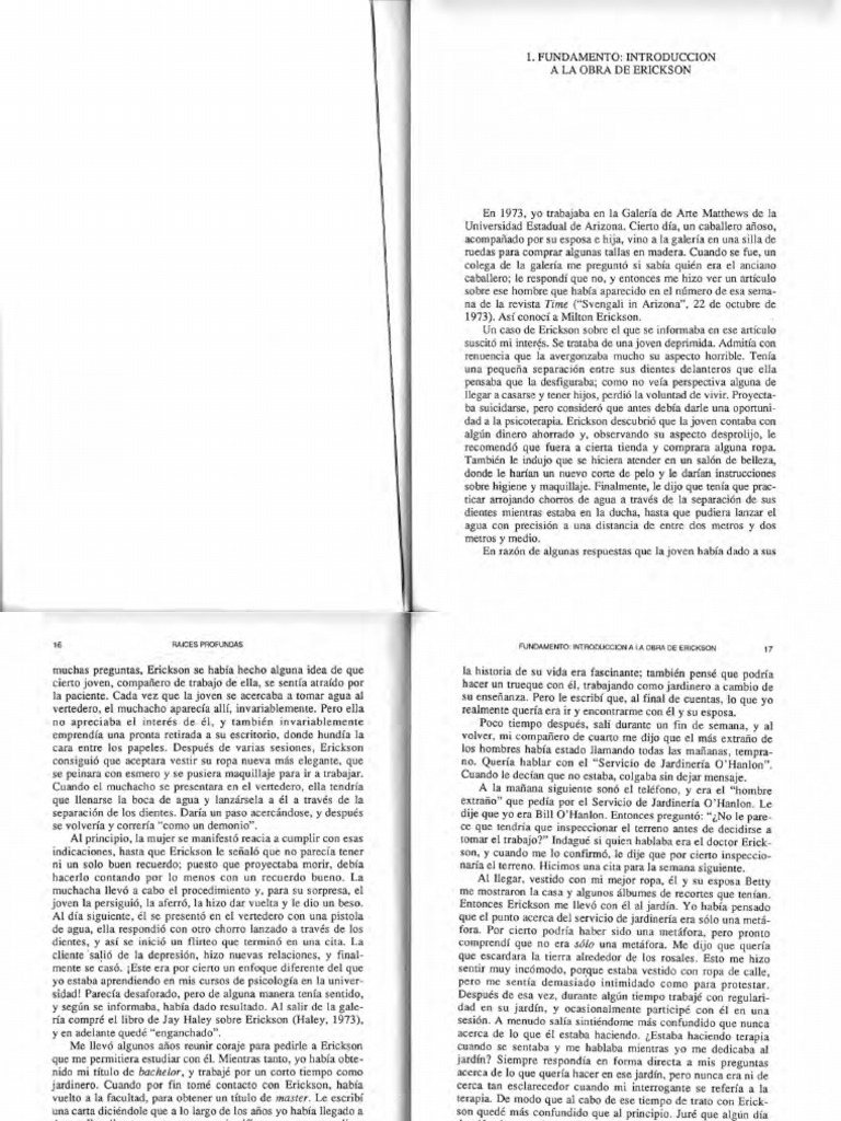 O'Hanlon, William - Introduccion A La Obra de Erickson | PDF | Hipnosis ...