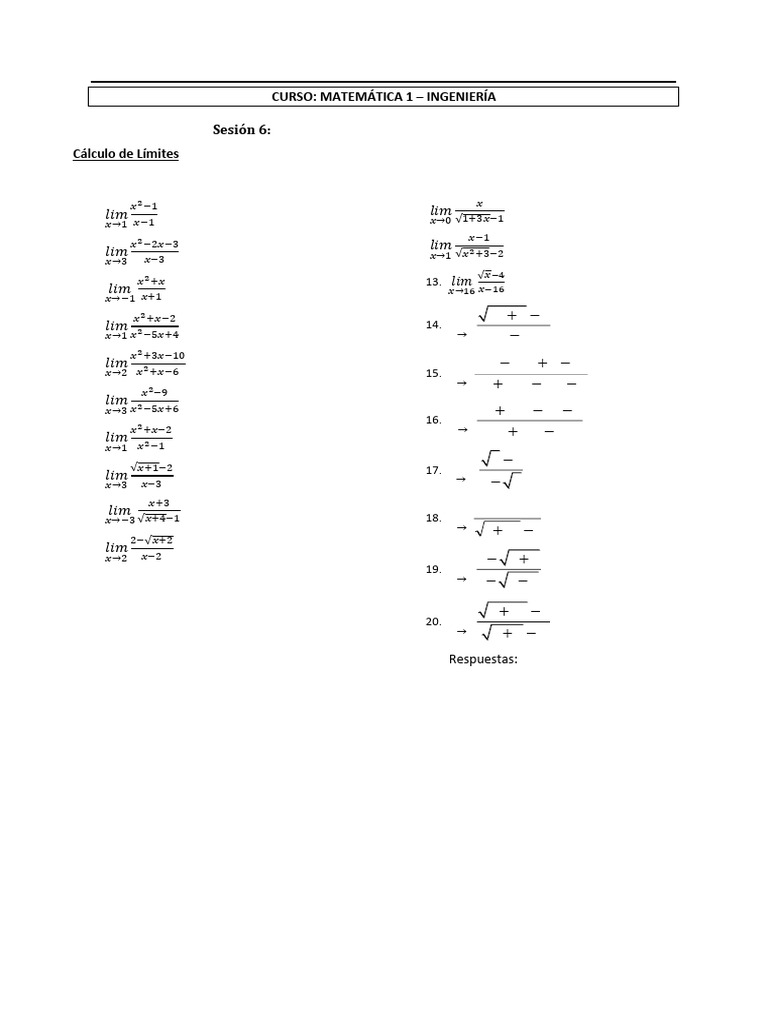Práctica+06 Límites | PDF