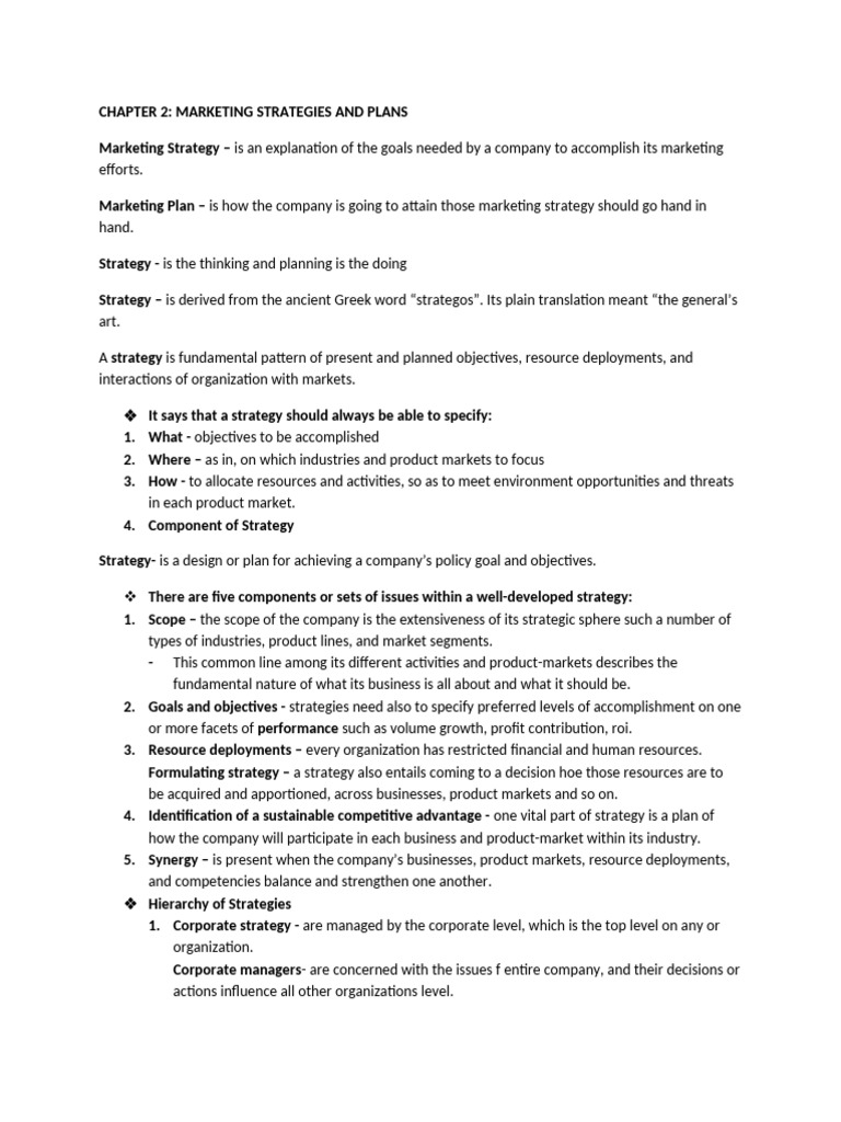 Chapter 2 Marketing Management Pdf Marketing Marketing Strategy
