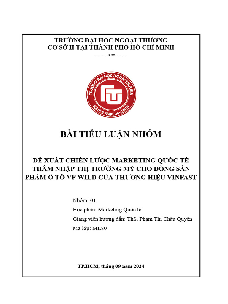 ML80 - Nhóm 1 - VinFast Wild | PDF