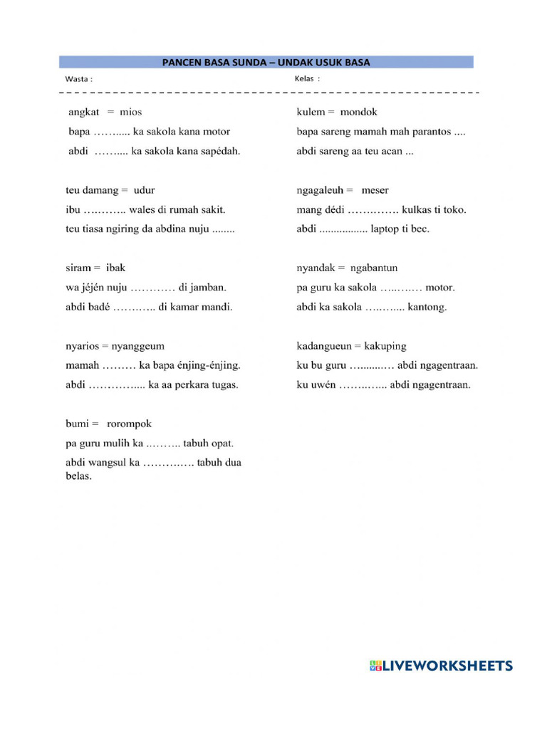 Undak Usuk Basa Sunda | PDF