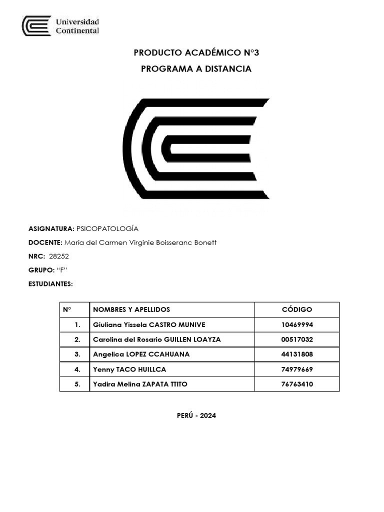 PA3_GRUPO_F_CASO_CLINICO | PDF | Las emociones | Trastorno límite de la personalidad
