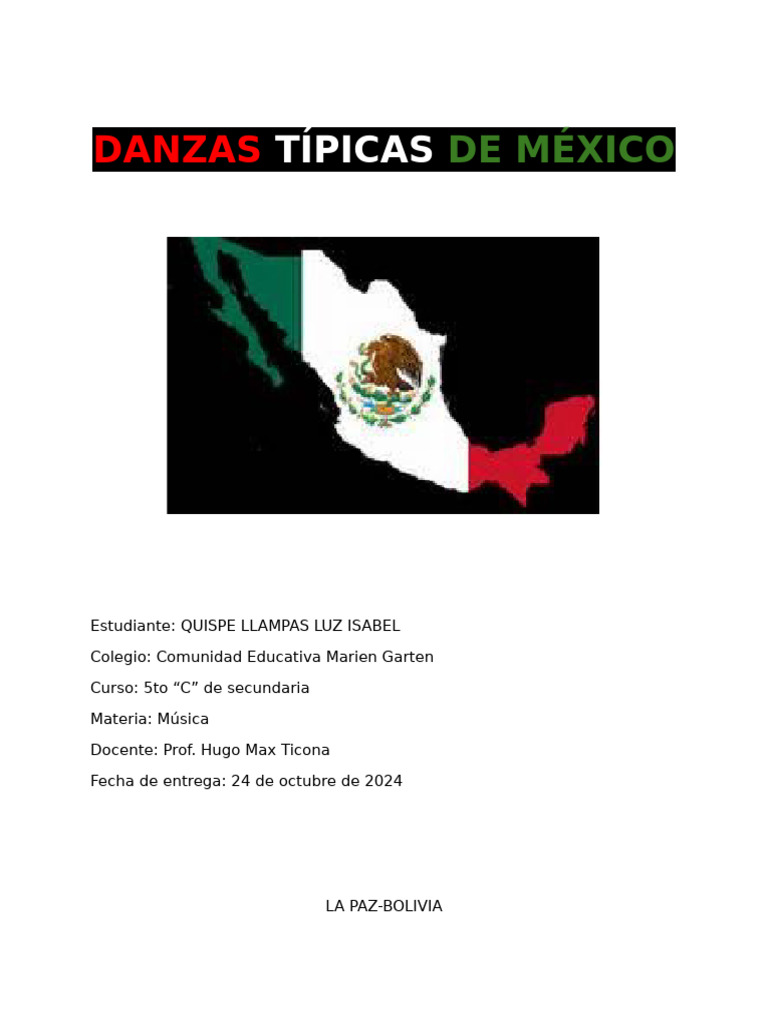 Danzas Típicas de México: Cultura y Tradición | PDF | Bailes | México