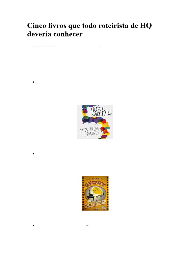5 Livros Essenciais para Roteiristas de HQ | PDF | Quadrinhos | Livros