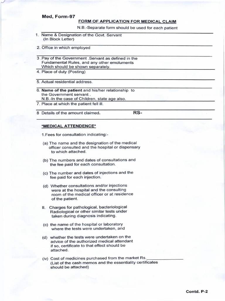Application Form For Medical Claim | PDF | Hospital | Health Care