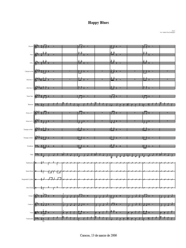 Happy Blues - SCORE | PDF | Orchestras | Compositions For Symphony ...